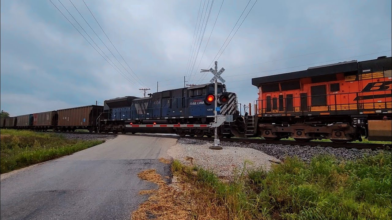 Montana Rail Link 4308 trailing on BNSF E-CLSATM on August 15, 2024 - YouTube
