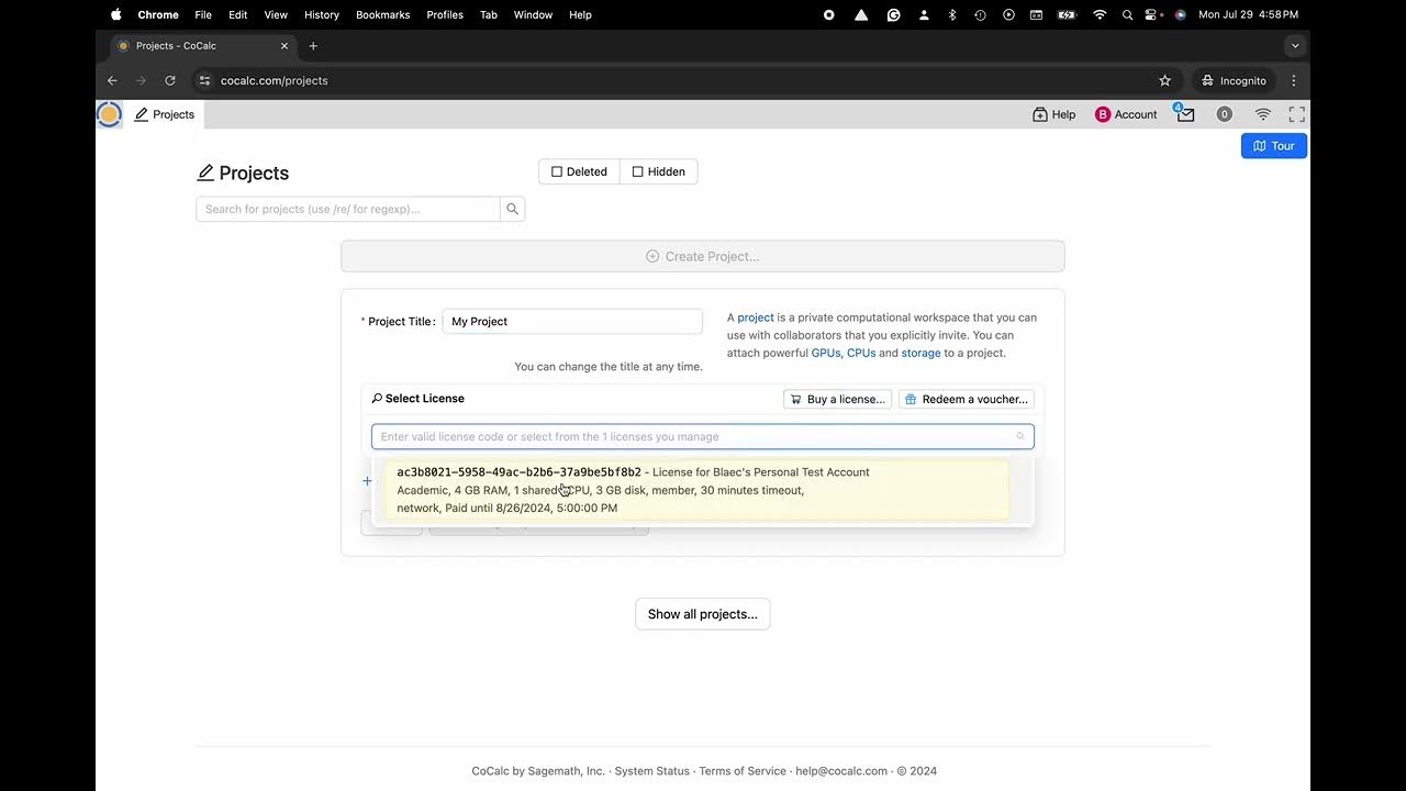 How to Create a CoCalc Project - YouTube