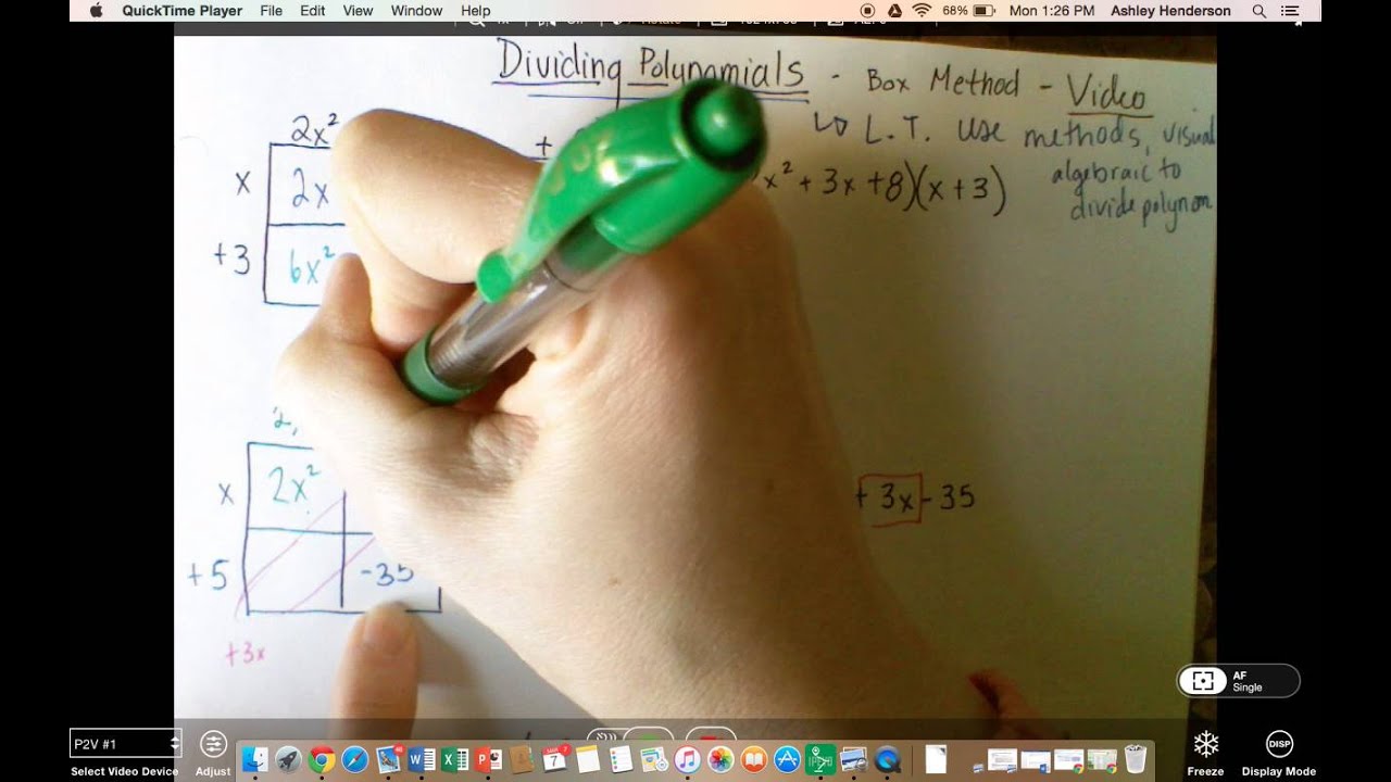 Dividing Polynomials Box Method YouTube Dividing Polynomials Box Method YouTube