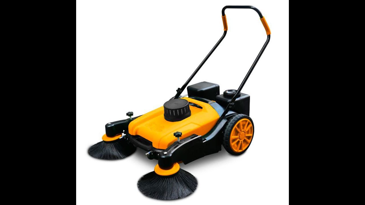 Barredora Manual 980MM de 70L con Spray de Agua - YouTube