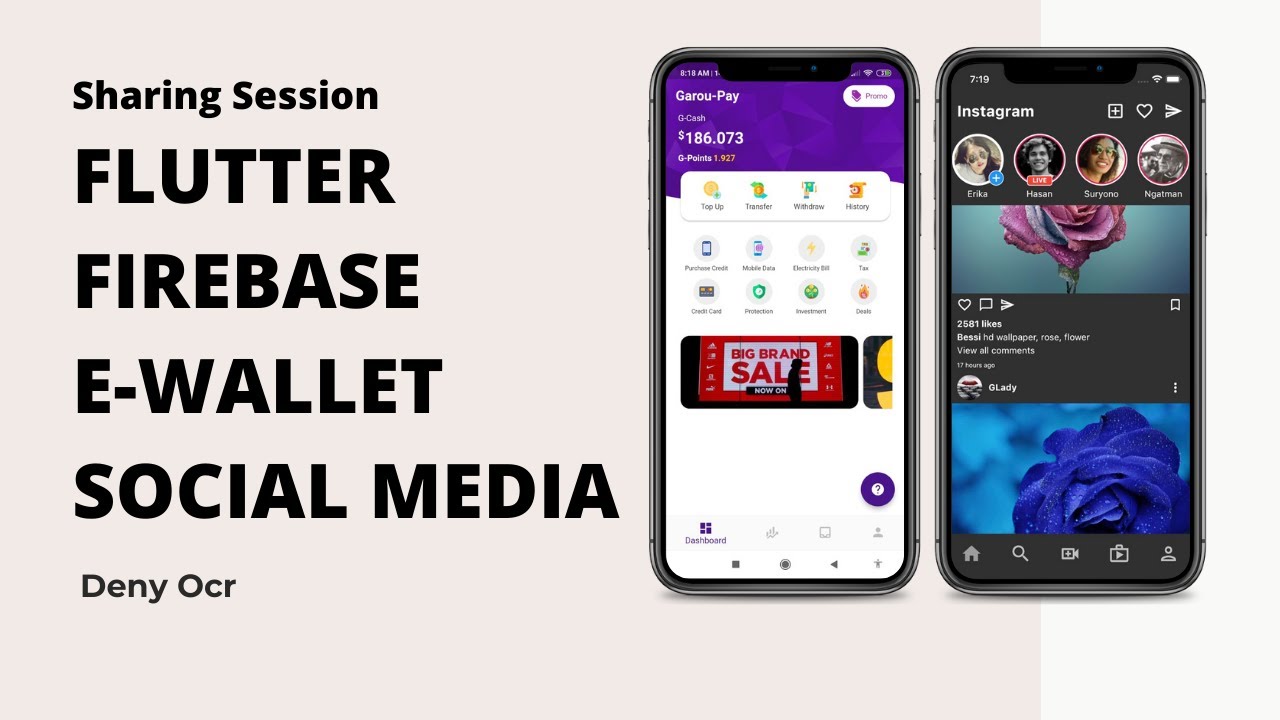 Flutter Firebase E-Wallet & Social Media - Deny Ocr Sharing Session - YouTube