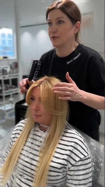 стрижка чёлки-шторки от топ-стилиста Галины #hair #стрижка #челка # ...