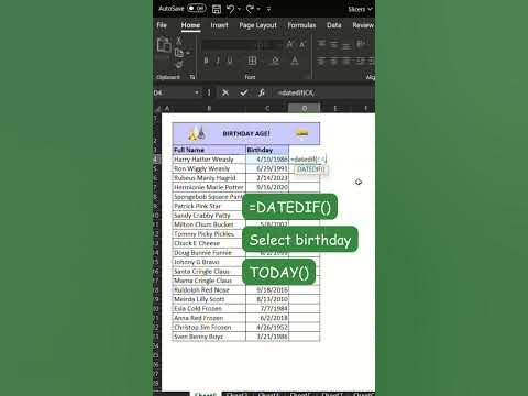 🧮 Calculate age in Excel - quick and easy! =Datedif function! #spreadsheet #excelshortcuts # ...
