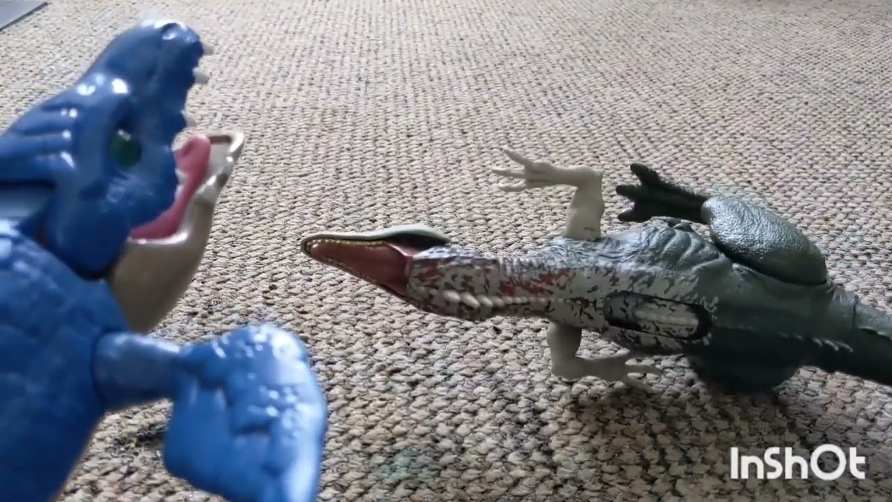 Mosasaurus attacks Allosaurus Dinosaur fight - YouTube