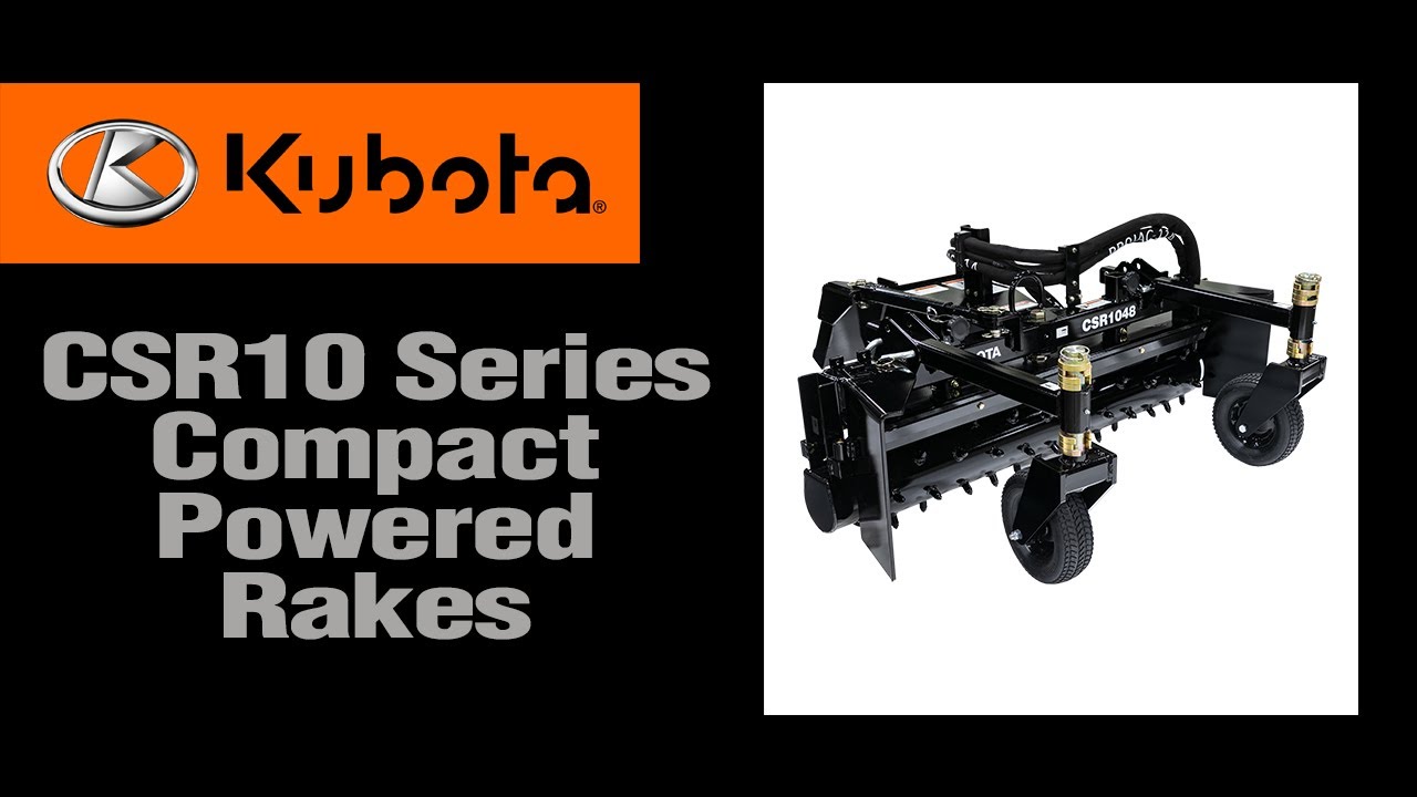Kubota CSR10 Series Compact Powered Rakes - YouTube