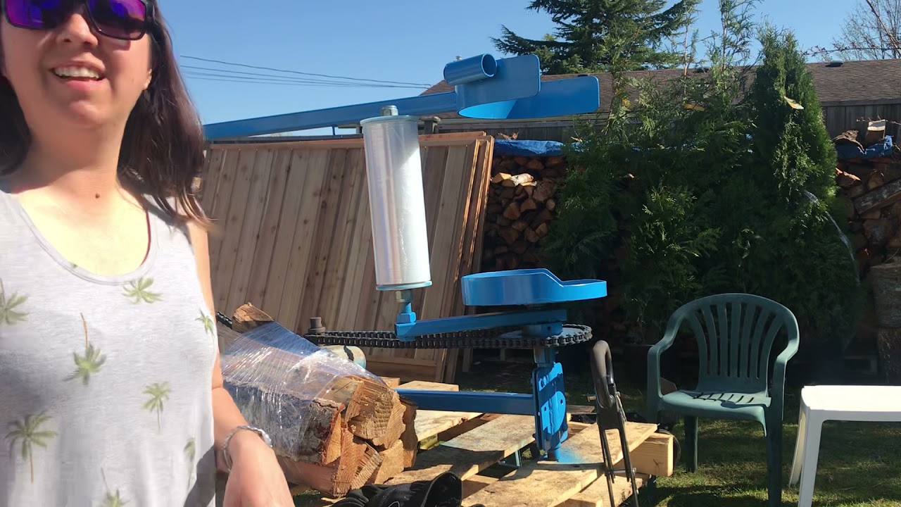 Trying our Homemade FireWood Bundler On Pallets - YouTube