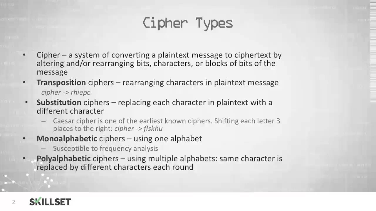 Ciphers (CISSP Free by Skillset.com) - YouTube