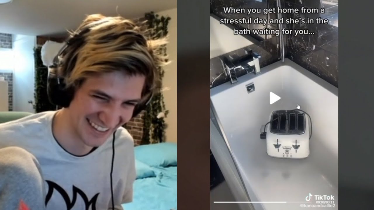 xqc reacts to toaster in bathroom tik tok - YouTube