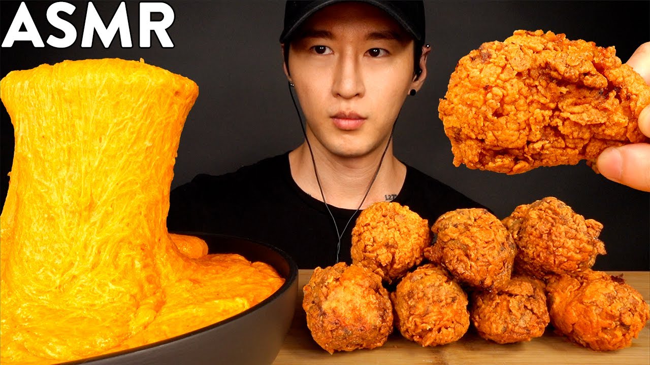 Asmr Nuclear Fire Stretchy Cheese And Chicken Wings Mukbang No Talking