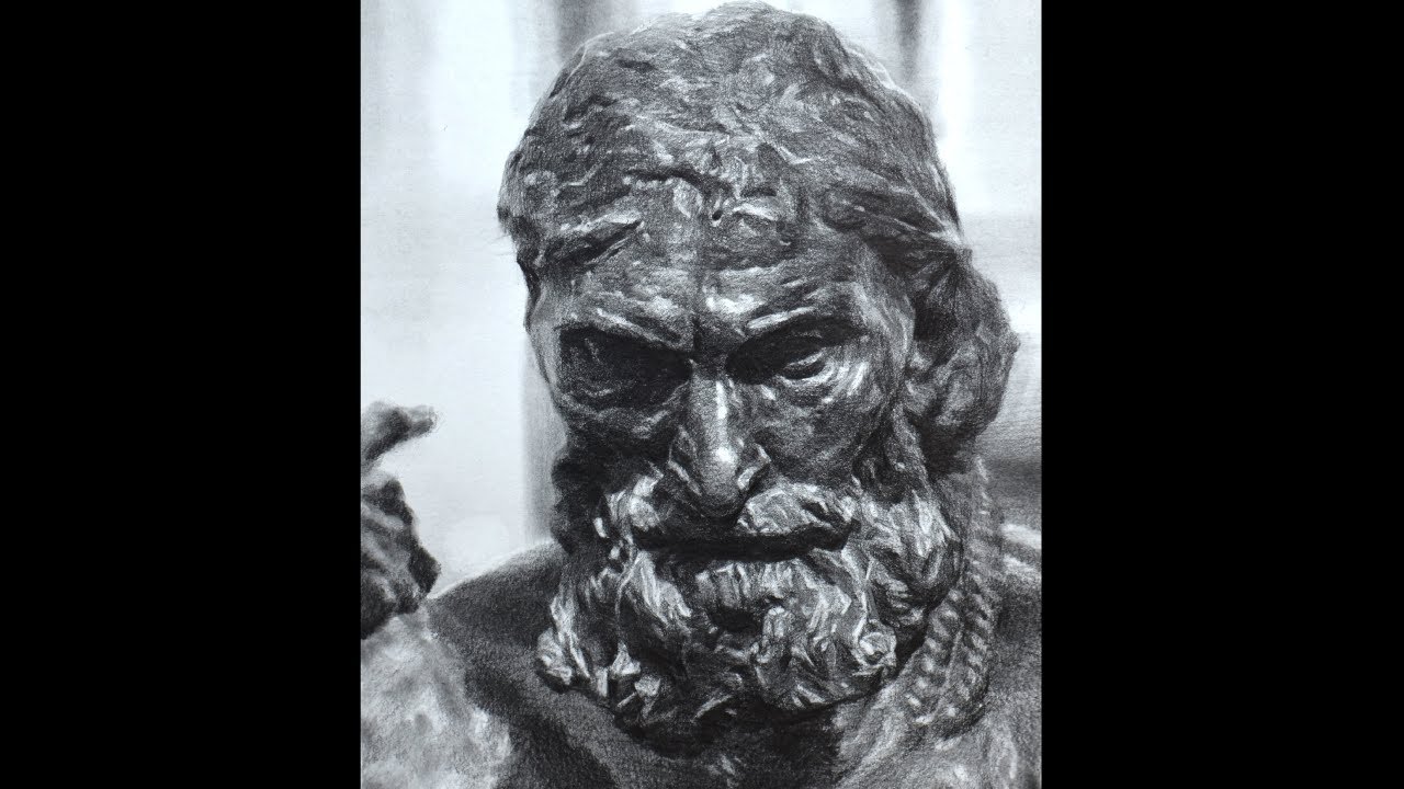 로댕의 칼레의 시민 소묘 연필 드로잉 Auguste Rodin The Draiwng Of Burghers Of