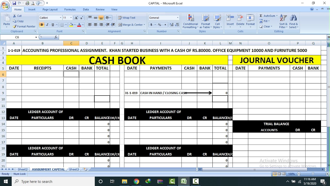 Journal Entries CAPITAL ENTRY ASSIGNMENT - YouTube
