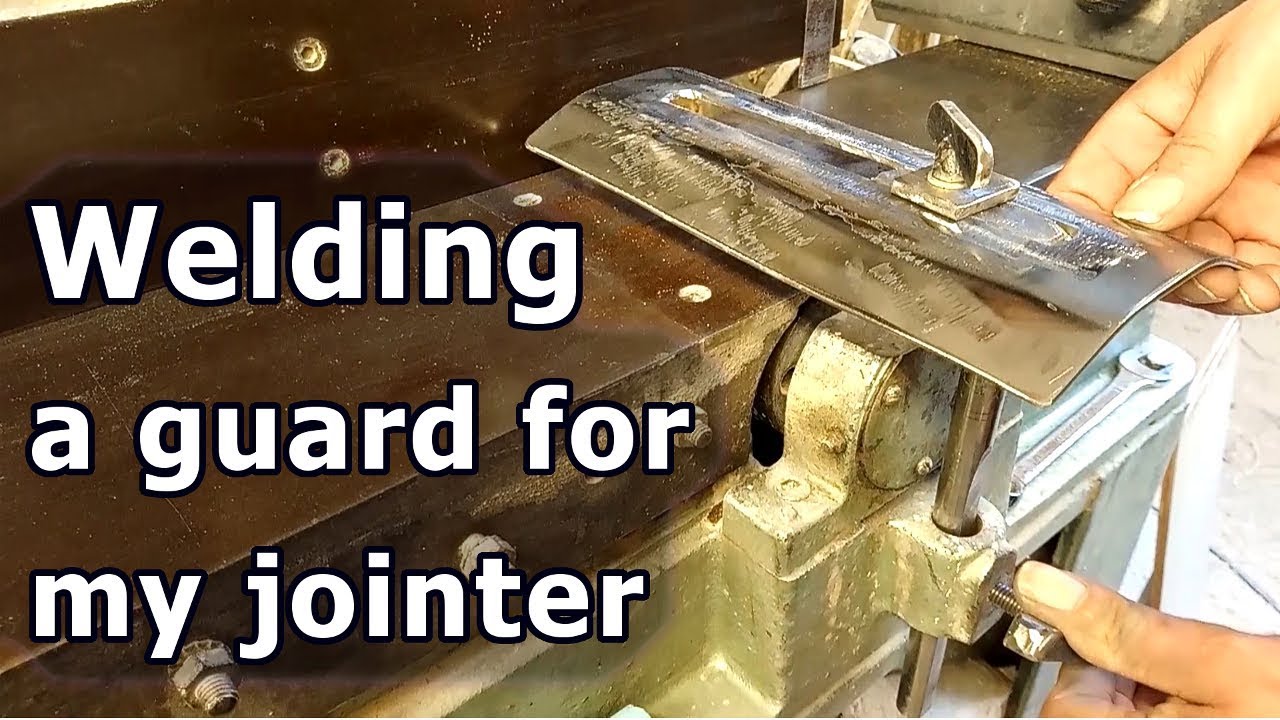 Welding a guard for my jointer with some novice flux core welding - YouTube