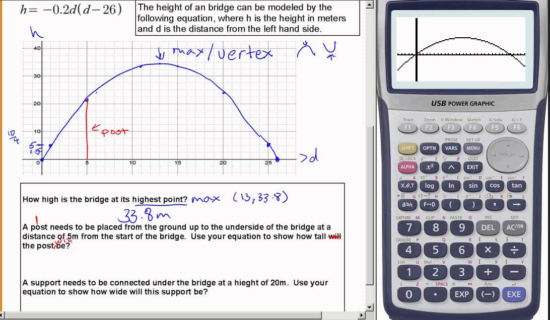 yr 12 parabolas word problem finding key features - YouTube