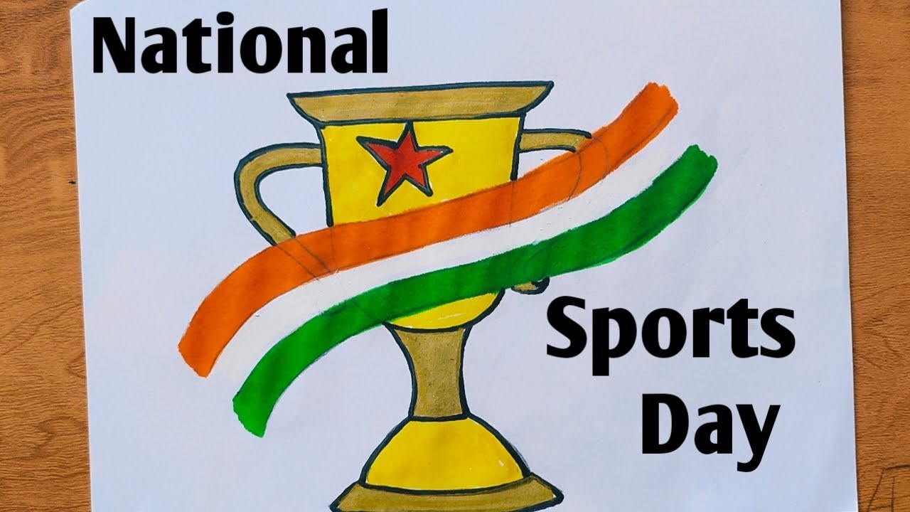 National Sports Day Drawing/National Sports Day Poster Drawing/Easy ...