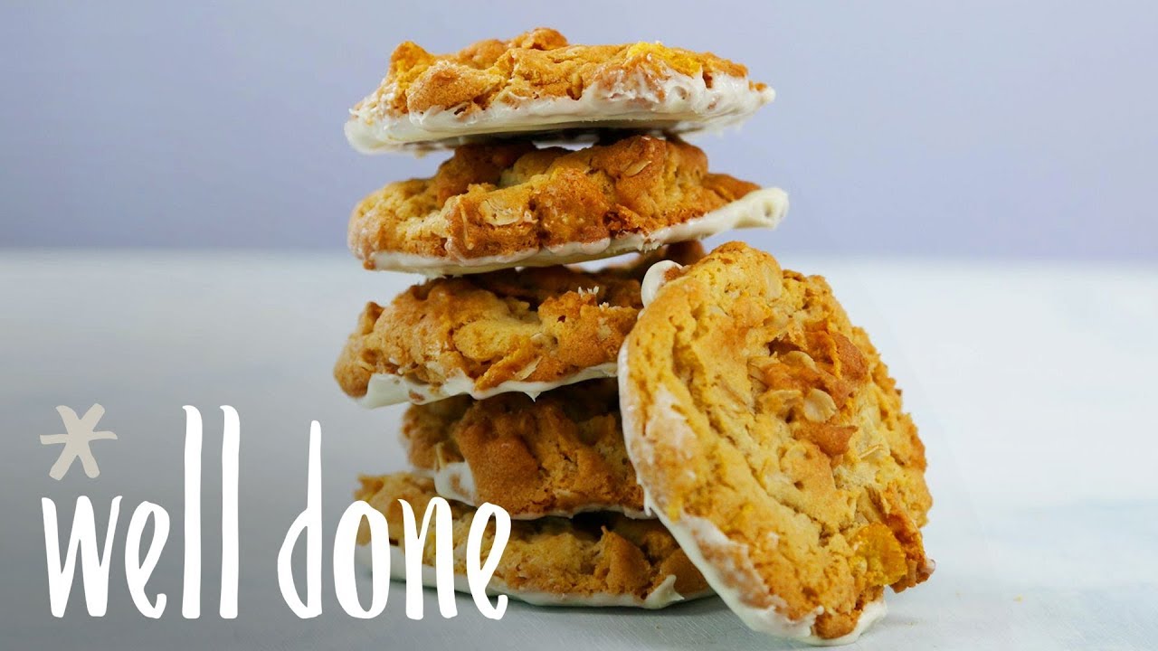 Crispy Oatmeal 'Frostbite' Cookies Dipped In Peppermint White Chocolate ...