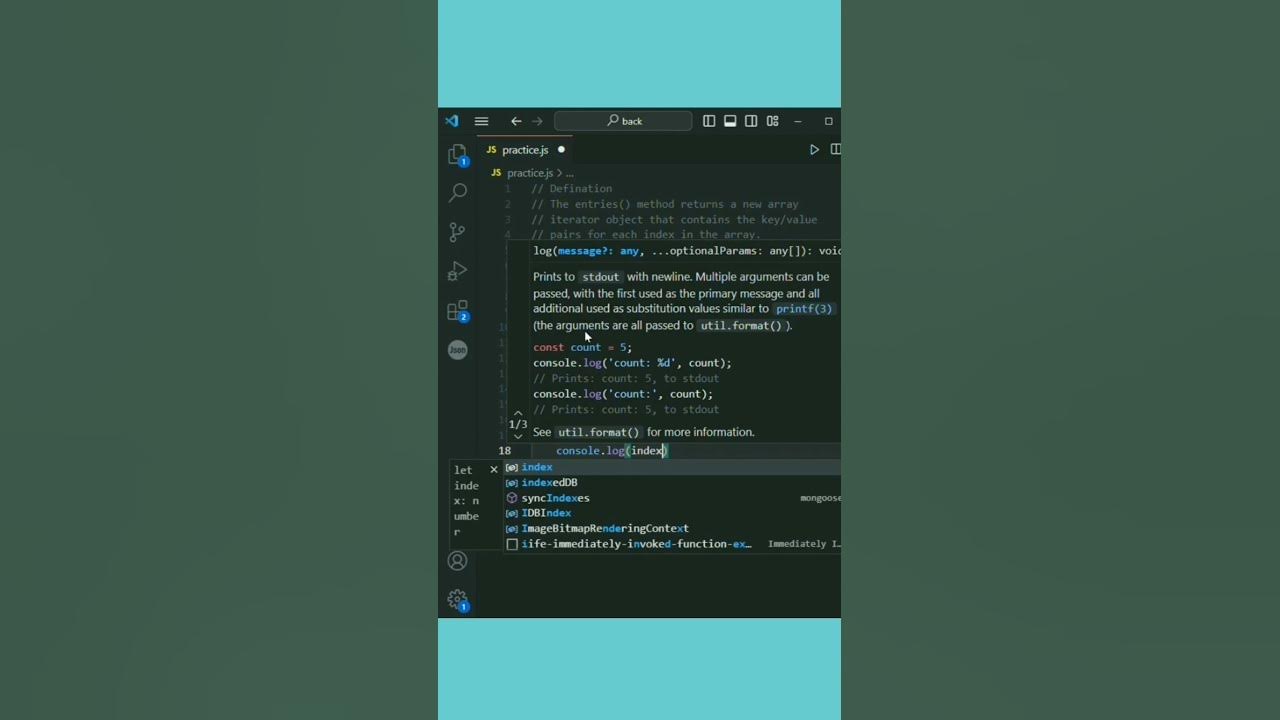 Entries Method In Javascript Learn To Code Shortsfeed Ytshorts Shorts Viralvideos