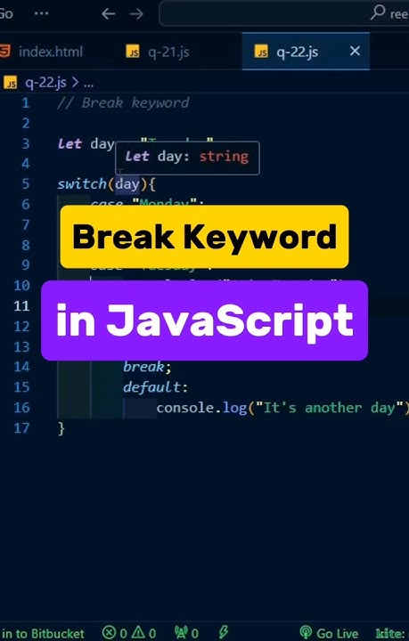 Break Keyword Is With Switch Case In Javascript Codinginterview Javascript Programming