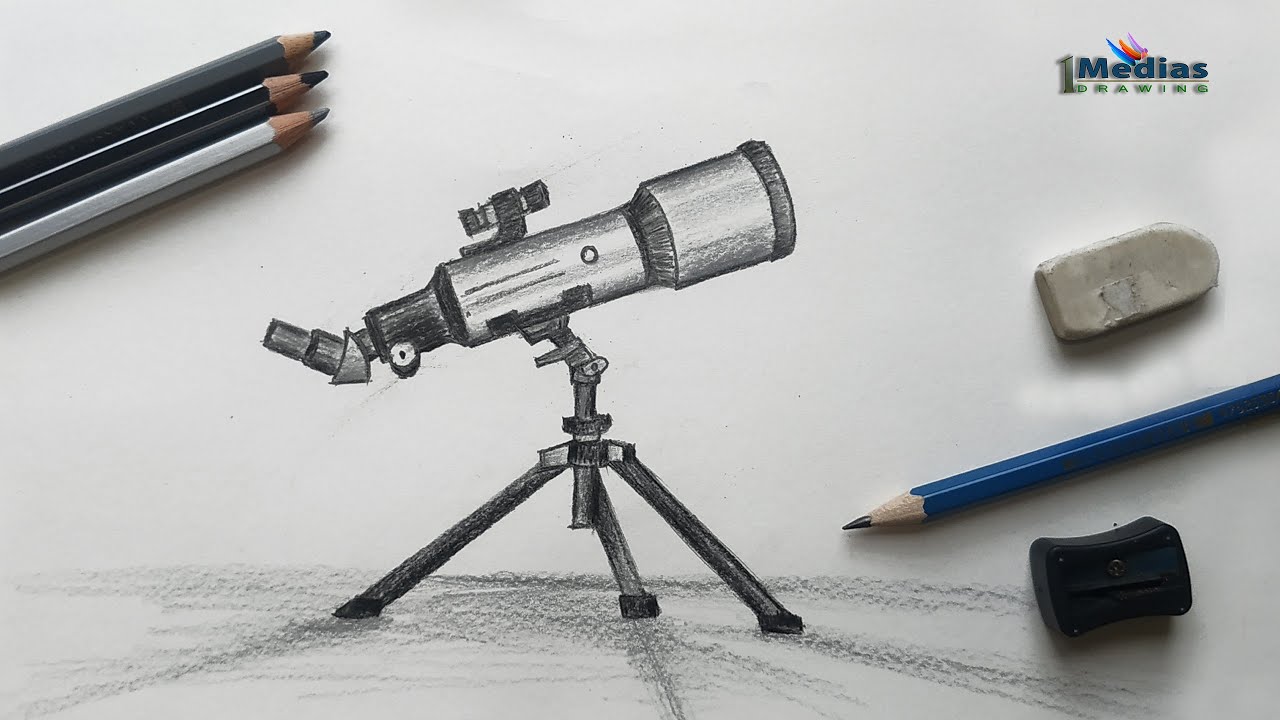How to draw telescope Step by step. - YouTube