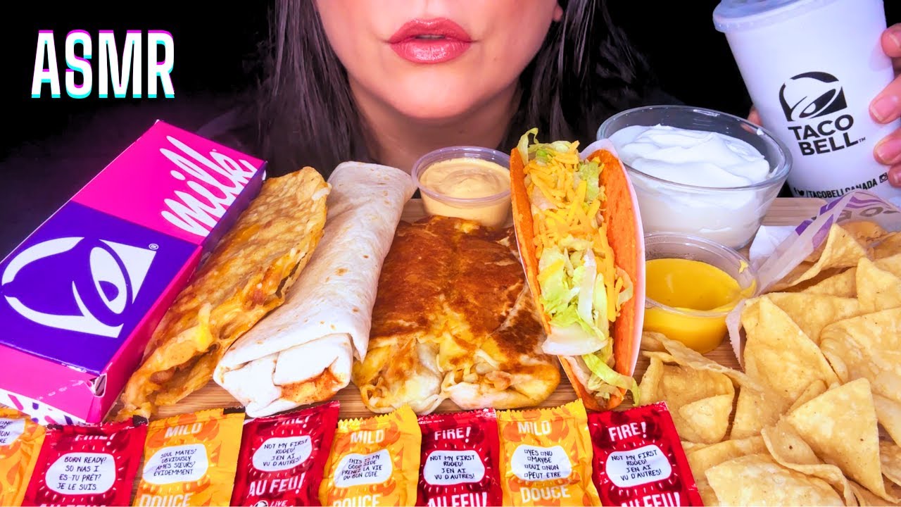 ASMR Taco Bell Mukbang | No Talking | CRUNCHY EATING SOUNDS | Relaxing ...