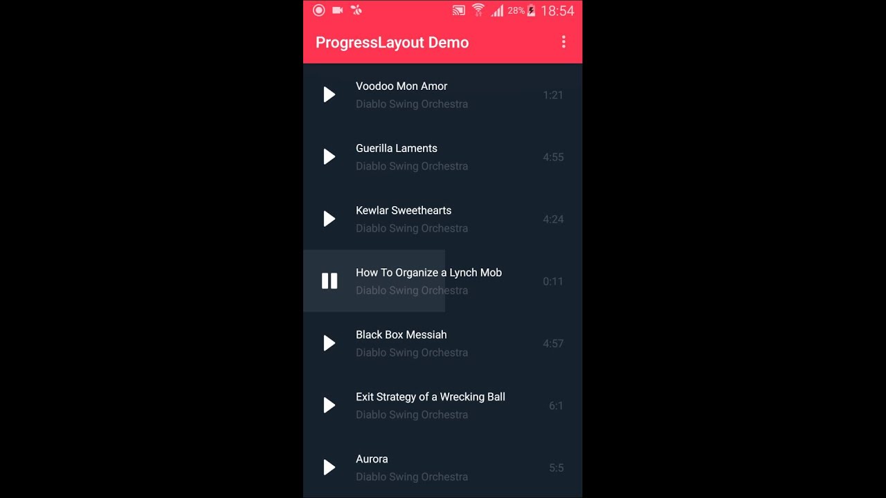 Android progress layout - YouTube