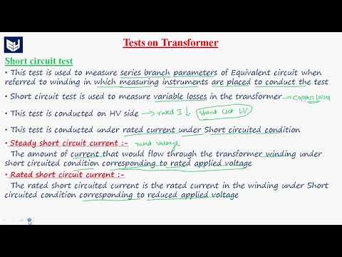 Short Circuit Test On Transformers | Transformers | Lec - 24 - YouTube