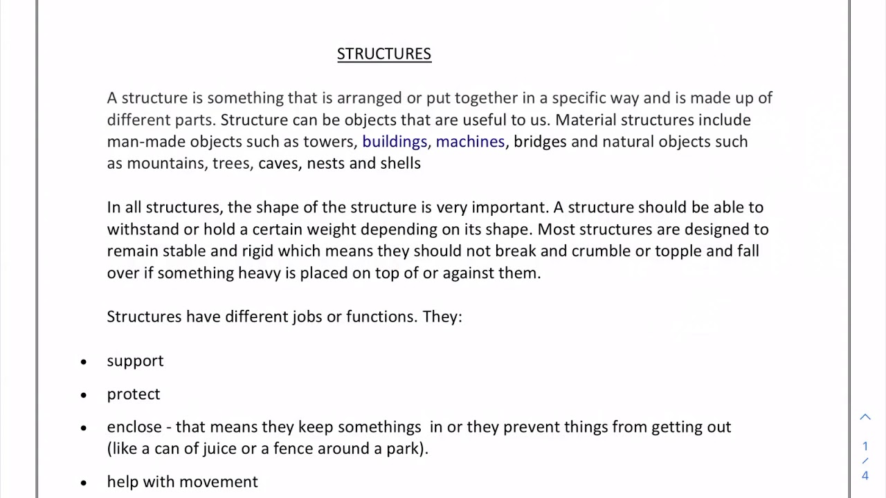 Grade 4 NST Lockdown Lesson 7: Structures. - YouTube