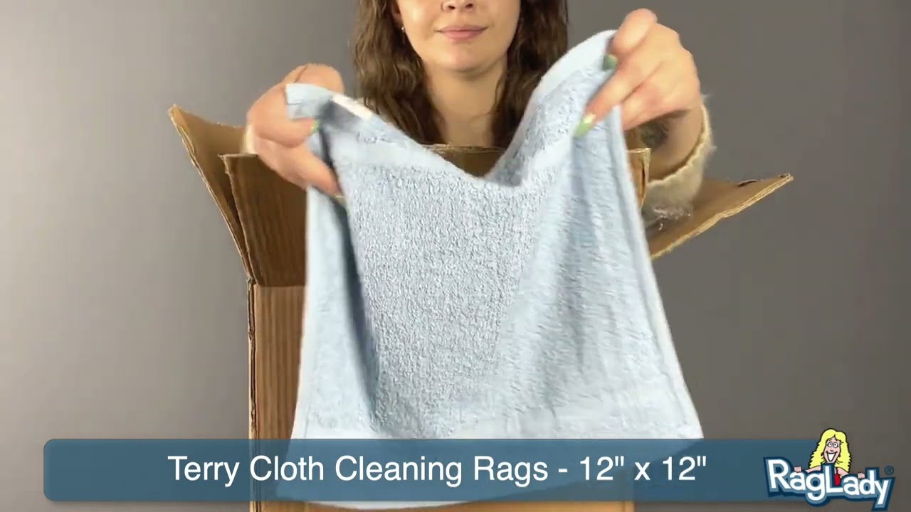 Terry Cloth Cleaning Rags Blue 12x12 at RagLady - YouTube