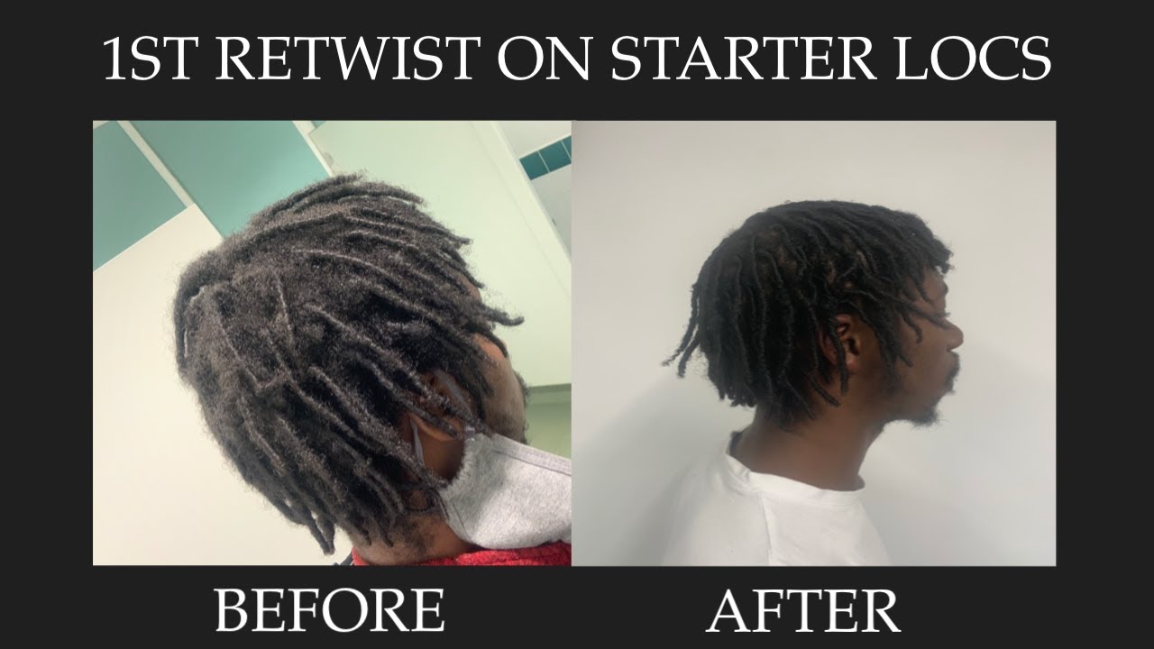 FIRST RETWIST ON STARTER LOCS (6 Weeks) - YouTube