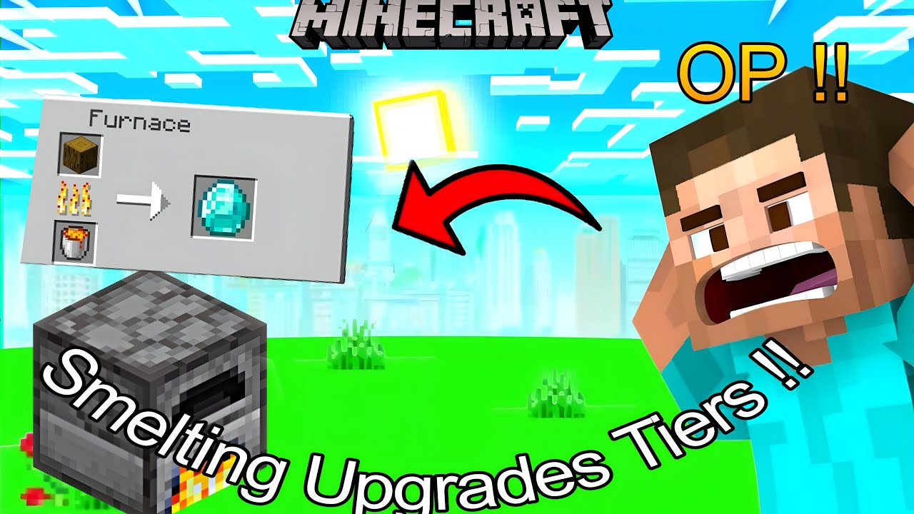 Minecraft But Smelting Upgrades Items Tier !! - YouTube