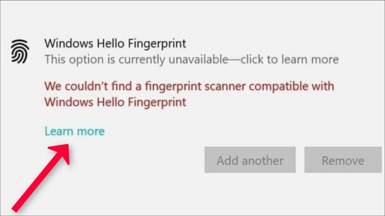 We Couldn't Find a Fingerprint Scanner Compatible With Windows Hello ...