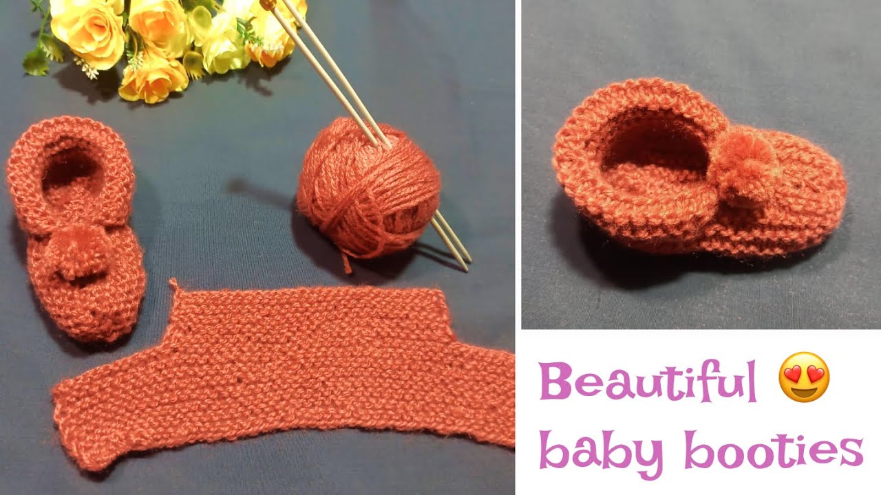 Very Easy Knitting Baby Booties | Super Easy knit baby booties or baby ...