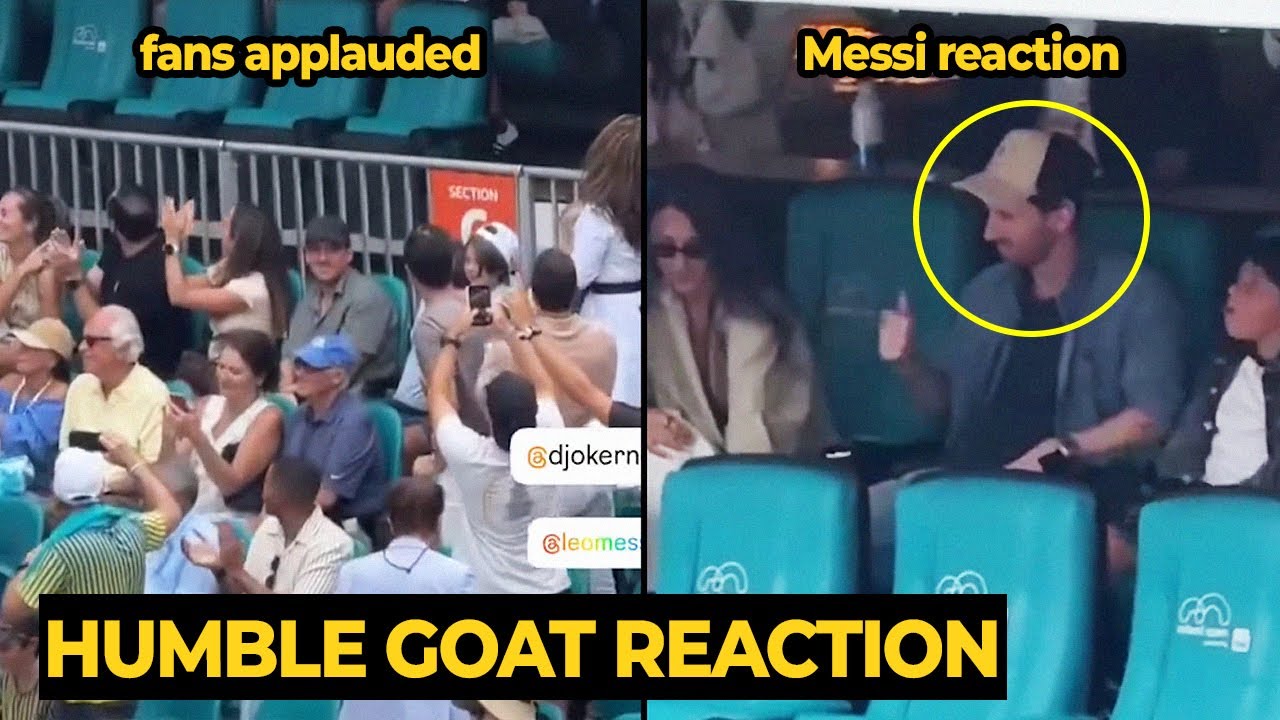 MESSI awkward reaction as tennis fans give him standing ovation, see ...