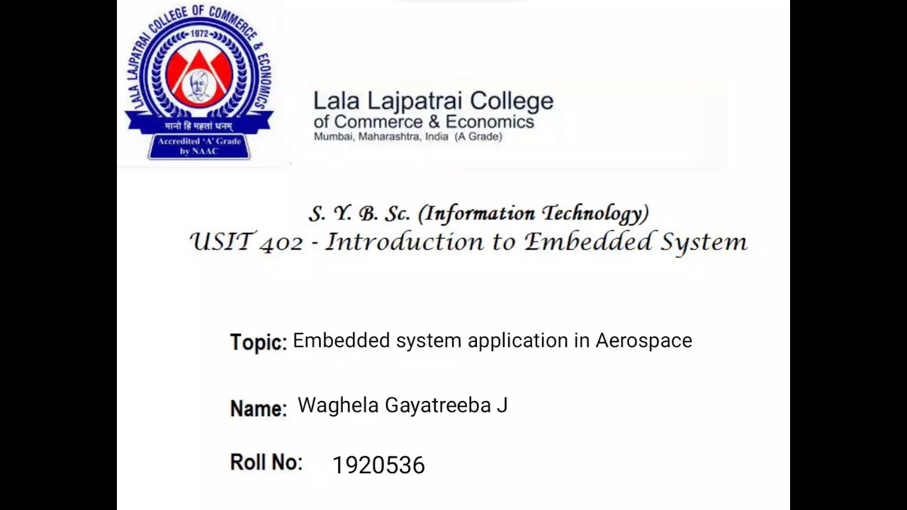 Embedded System Application in AeroSpace |Embedded System | By Gayatri ...