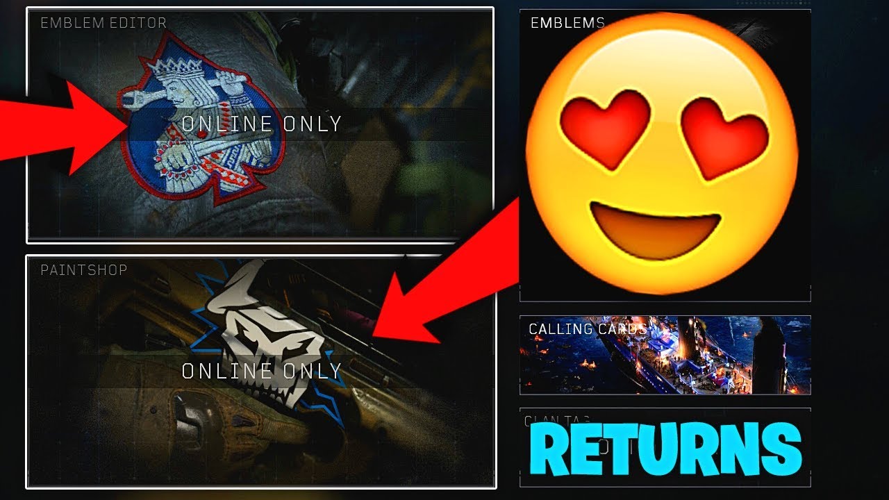 PAINTSHOP and EMBLEM EDITOR RETURN! Customization Features - (Black Ops ...
