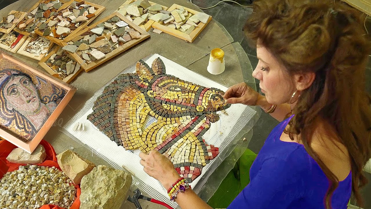Amazing Way They Still Makes Beautiful Ancient Stone Mosaics - YouTube