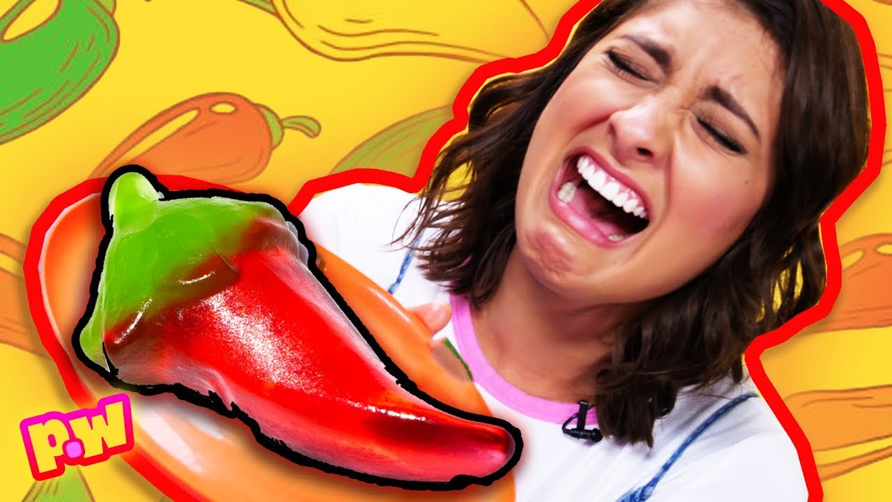 SPICY GUMMY PEPPERS! Gross gummy candy taste test! Gummy candy ...