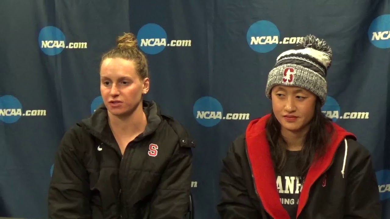 Ally Howe & Janet Hu, Stanford, night two at NCAA championships - YouTube