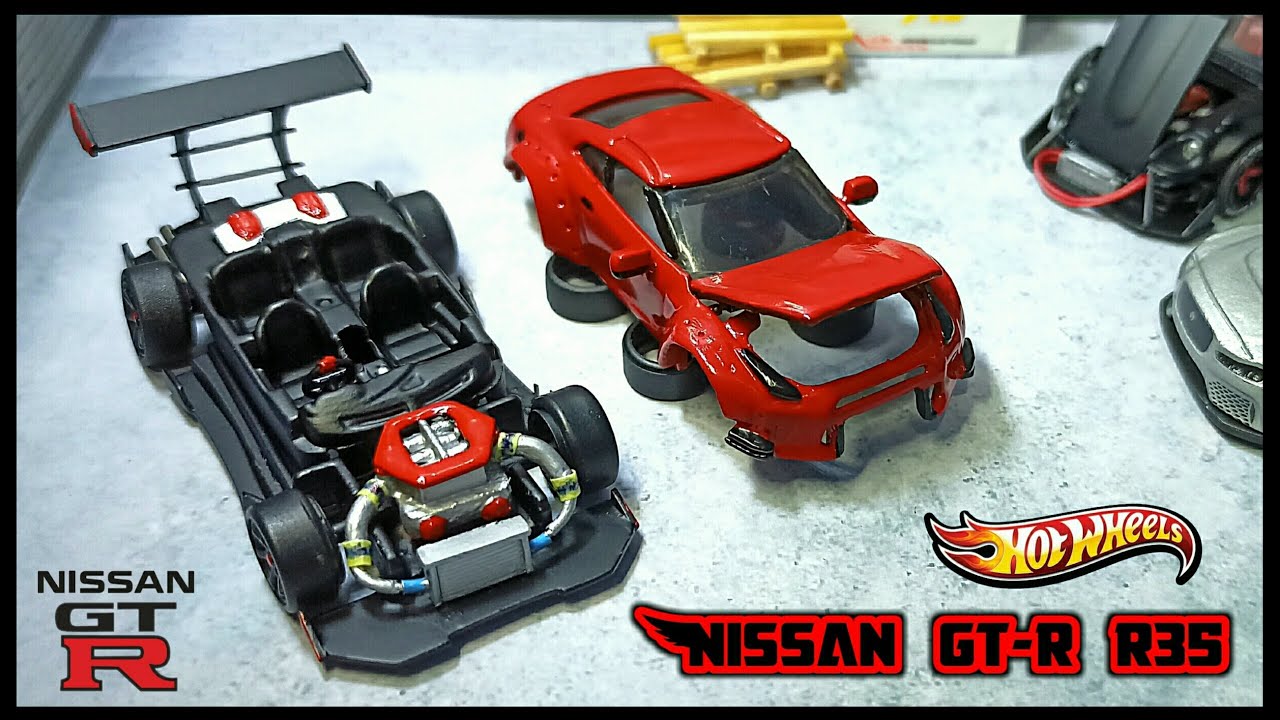 NISSAN GT-R R35 Hot Wheels Custom | Openable - YouTube