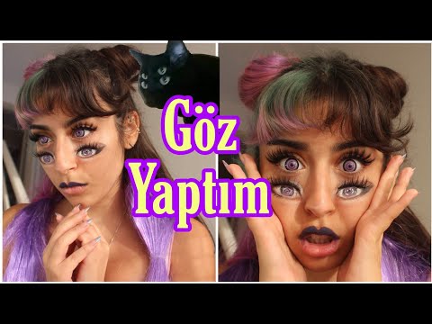 HİPNOZ EDEN MAKYAJ 4 GÖZLÜ KADIN OLDUM YÜZÜME 2 GÖZ EKLEDİM Makyajla Göz Yaptım