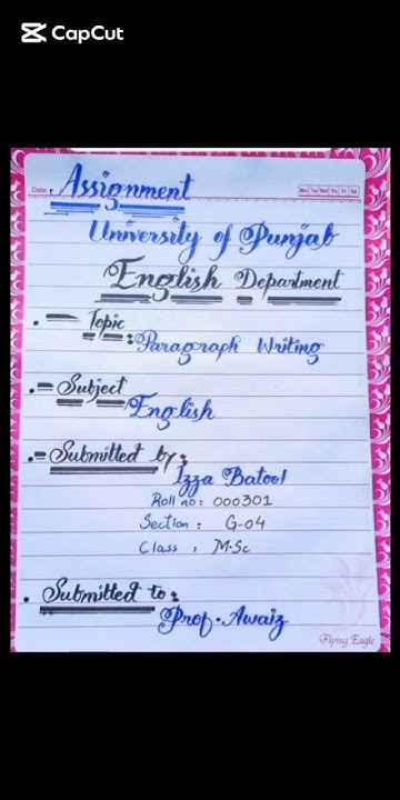 AIOU Assignment Front Page 📄! The AIOU information channel - YouTube