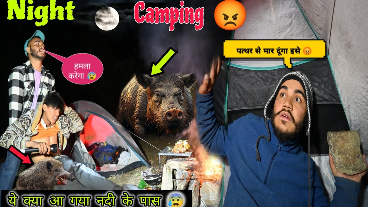 Night Camping In Dangerous Haunted Forest | Wild Pig Visit my Camp Area ...