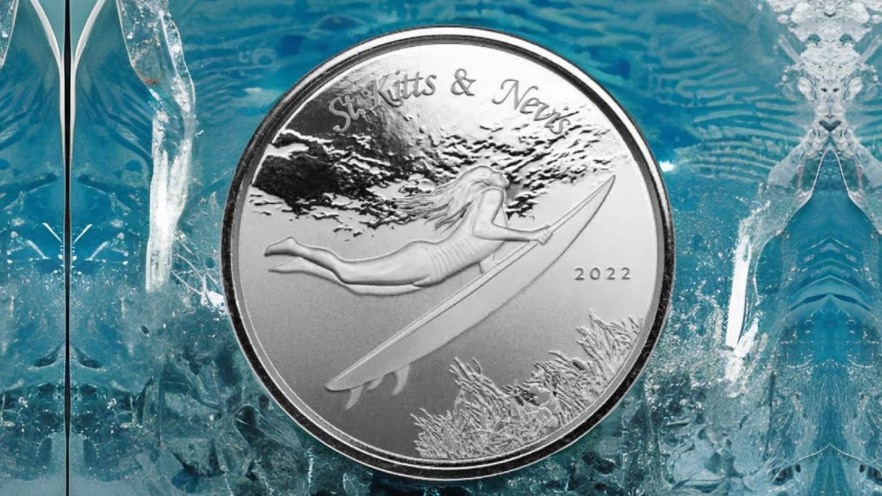 2022 Silver 1 oz St Kitts & Nevis Underwater Surfer Coin BU | BOLD ...