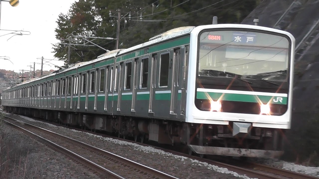 【基本編成唯一の幕車】常磐線E501系K704編成（584M 水戸行き）通過。 - YouTube