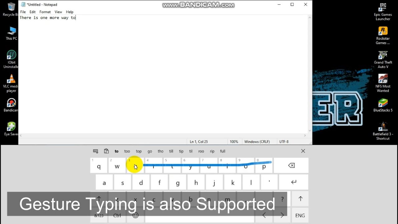 On screen keyboard & Gesture Typing in WINDOWS 10 - YouTube