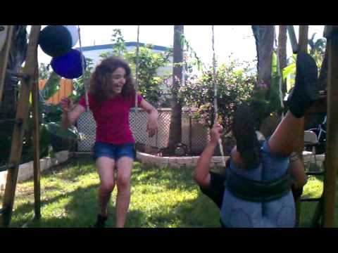 Girl falling off swing *epic fail* - YouTube