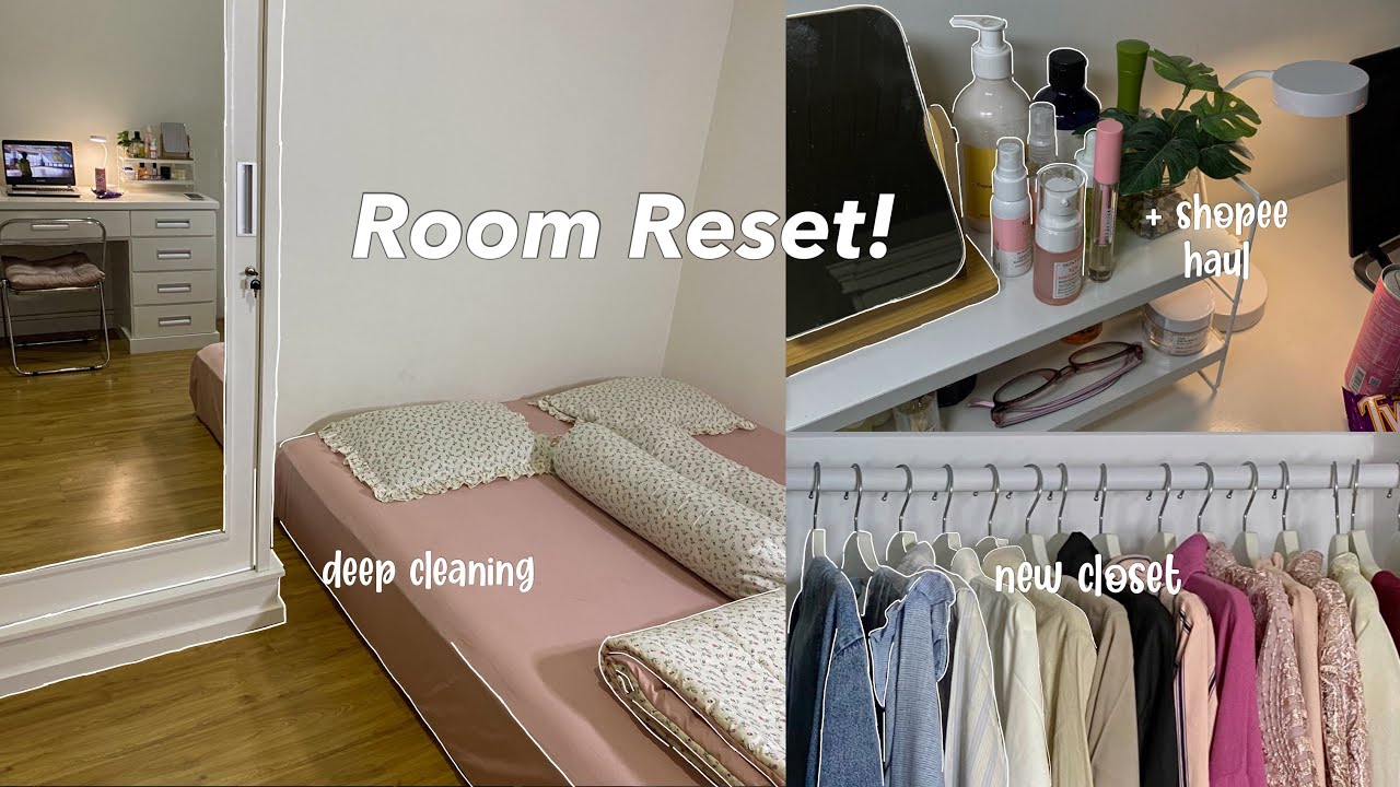 room reset / clean & organize my room with me 🧺 ୭ ˚ / indonesia - YouTube