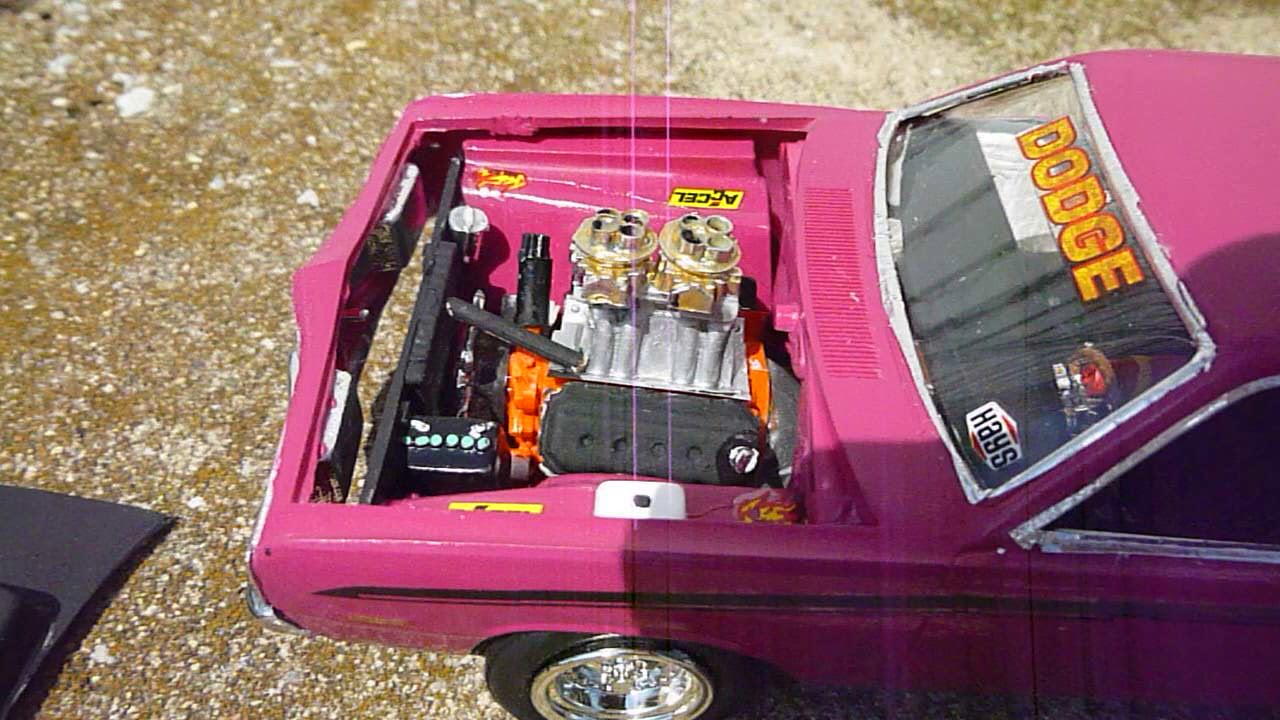 built mpc 1975 dodge dart as a drag car 1/25 scale - YouTube