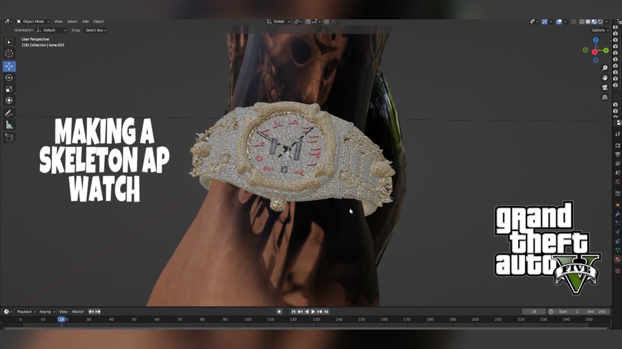Making A New Skeleton AP Watch In GTA 5 RP (FiveM) | GTA Blender 3D Modeling - YouTube