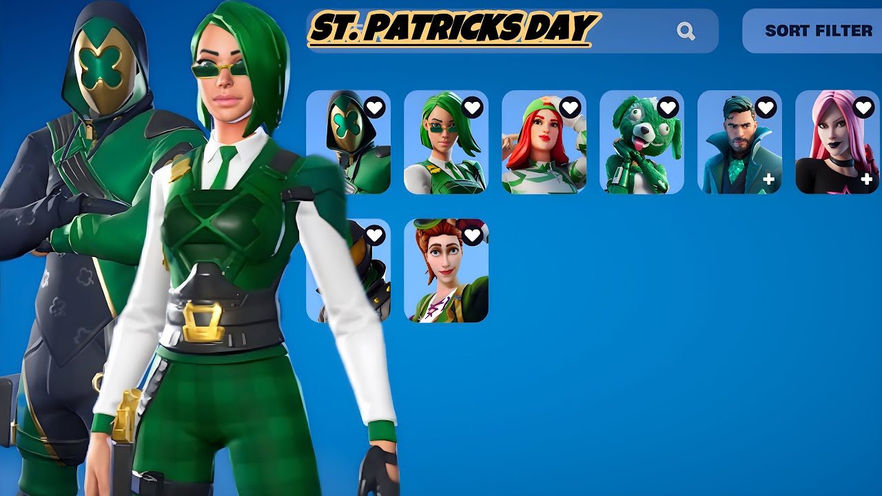 All St. Patricks Day Skins Showcase in Fortnite (2018-2025) - YouTube