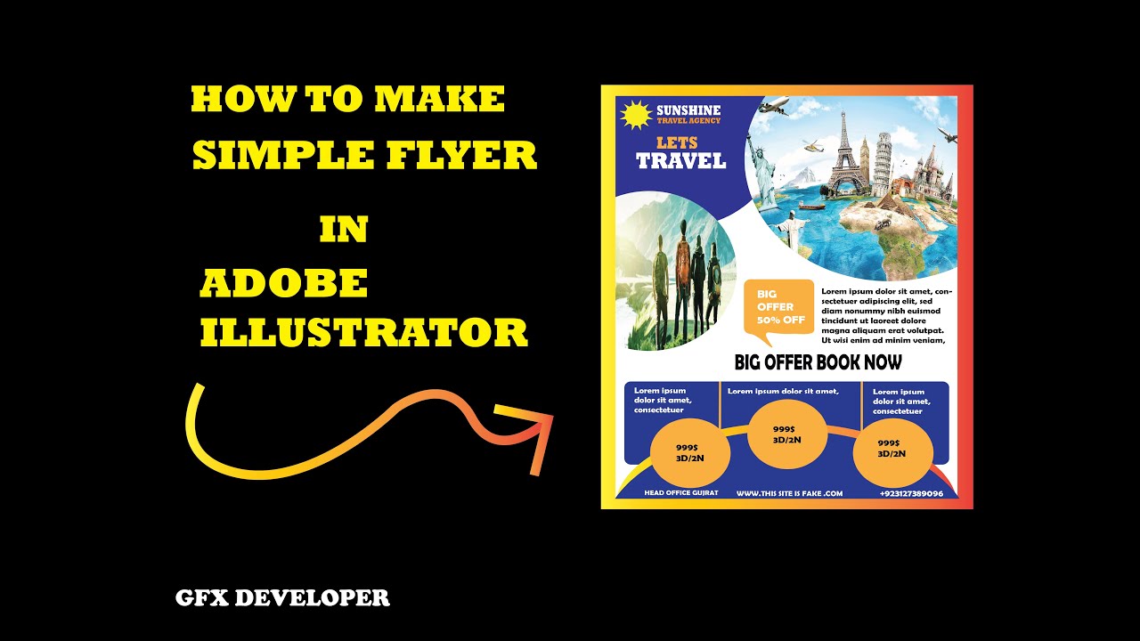 HOW TO MAKE FLYER | ADOBE ILLUSTRTOR | GRAPHICS DESIGNING | GFX ...